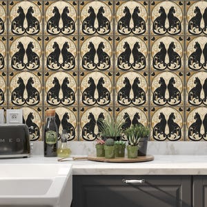 Black Cat Design Ceramic Tile Kitchen Backsplash and Bathroom Ceramic ...