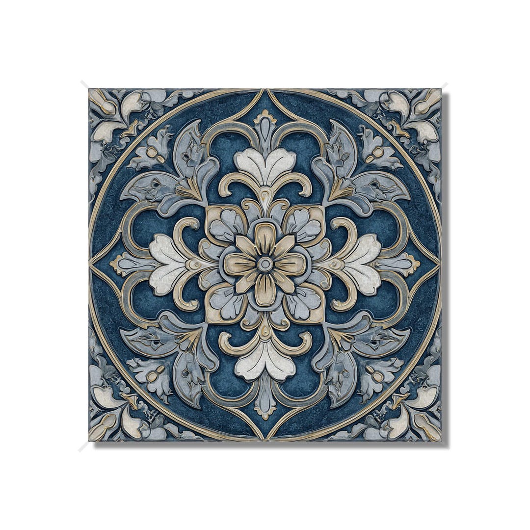Blue and Gray Ceramic Tile - Vintage Moroccan Tile Design - Kitchen ...