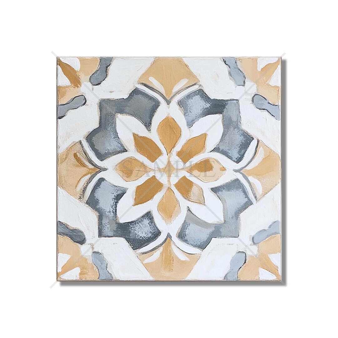 Vintage Neutral Tones Ceramic Tile Unique Patterned Kitchen Backsplash ...