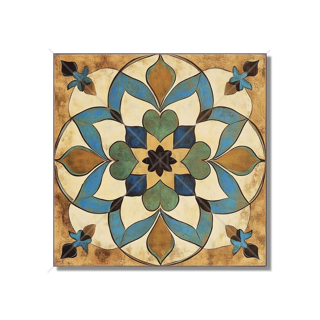 Tan Blue Ceramic Tile - Kitchen Tile - Unique Backsplash Tile ...