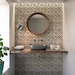 Vintage Neutral Tones Ceramic Tile Unique Patterned Kitchen Backsplash ...