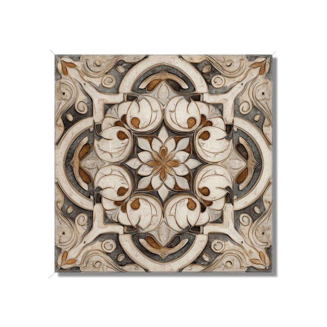 Ceramic Tile Beige Gray Patterned Kitchen Backsplash Tile - Beige ...