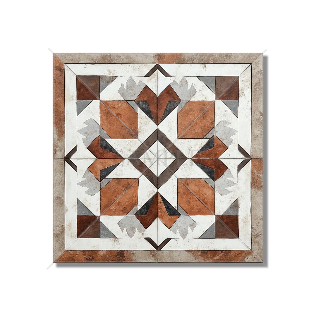 Mid-century Modern Design Tile Rust Copper Black Kitchen Backsplash ...