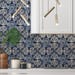 Blue Grey Ceramic Tile Vintage Moroccan Tile Design Kitchen Backsplash ...