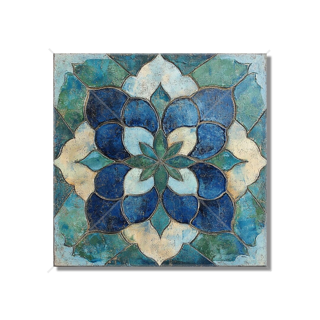 Blue Green Turquoise Ceramic Tile - Vintage Moroccan Tile Design ...