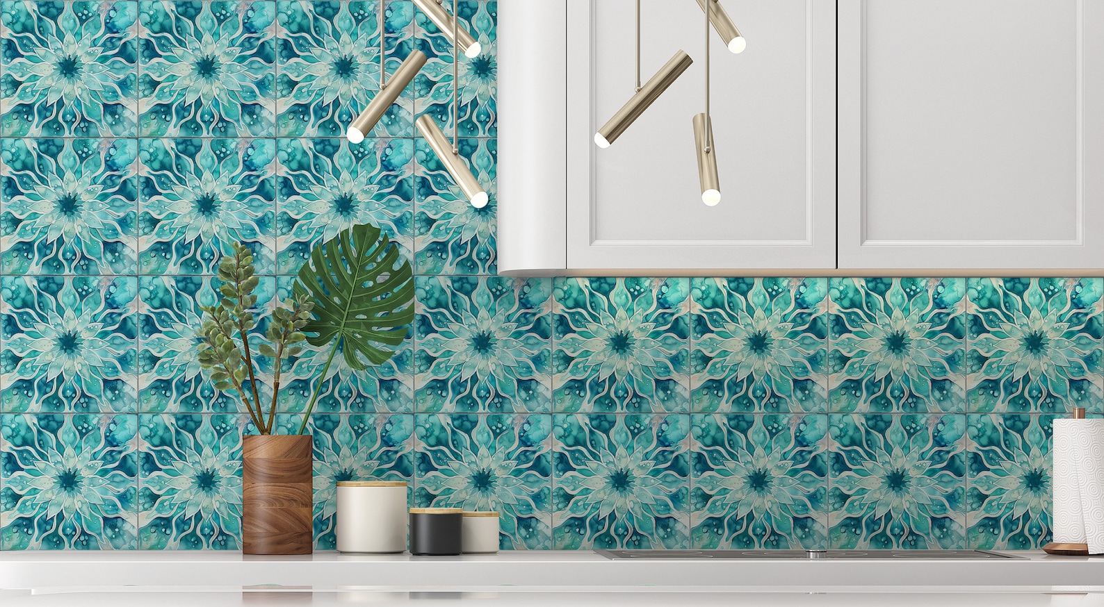 Beachy Blues Ceramic Tile - Turquoise Blue Kitchen Backsplash Tile ...