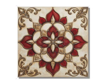 Red Ceramic Tile Unique Patterned Red Kitchen Backsplash Tiles Red ...
