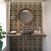 Black Tan Rust Ceramic Tile - Vintage French Tile Design - Black ...