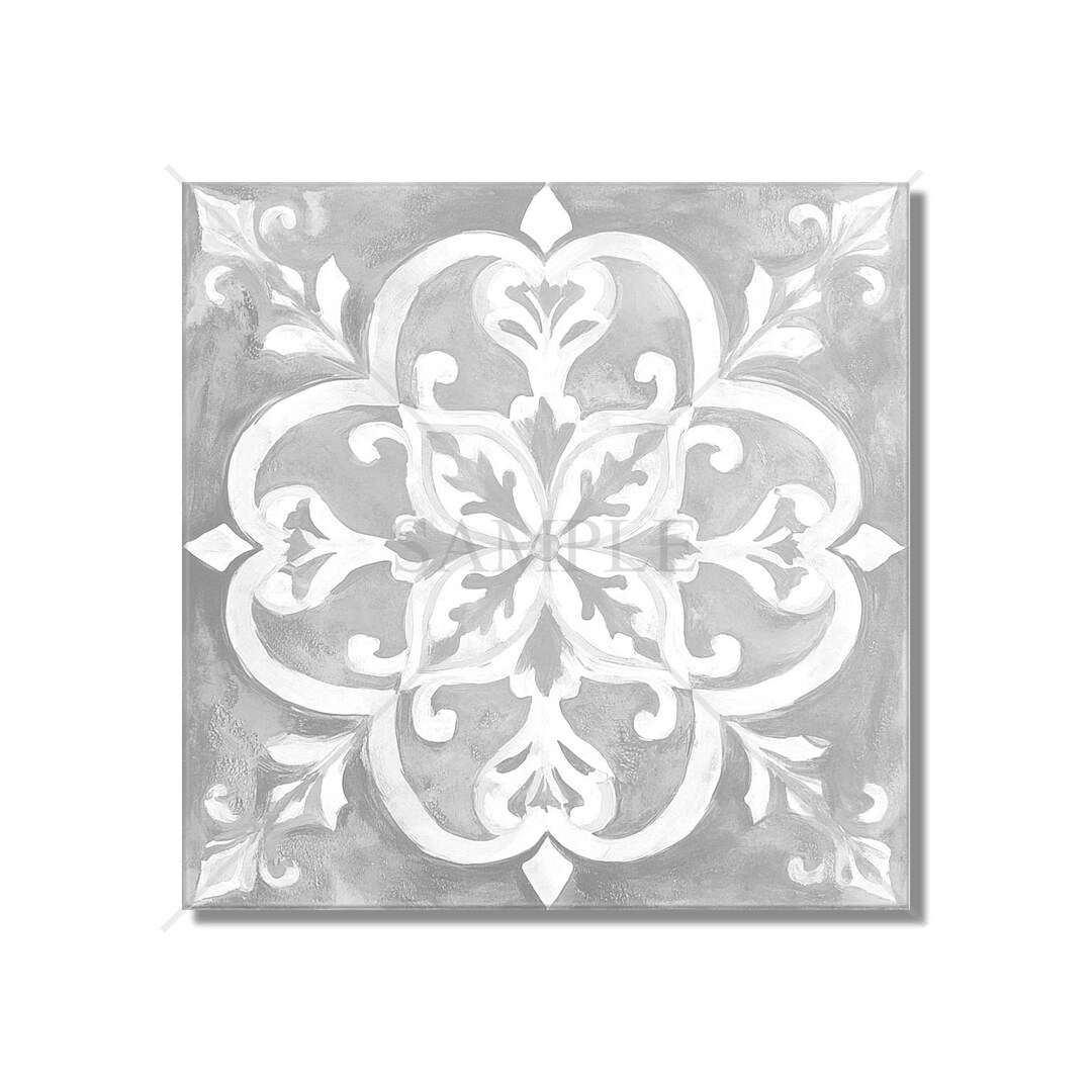 Ceramic Tile Gray Patterned Vintage Design Grey Ceramic Tiles - Grey ...
