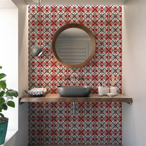 Red Black Decorative Ceramic Tile Unique Red Kitchen Backsplash Tile ...