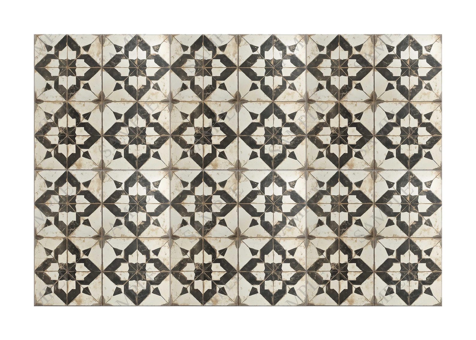 Rustic Black and off White Ceramic Tile - Patterned Ceramic Tile ...