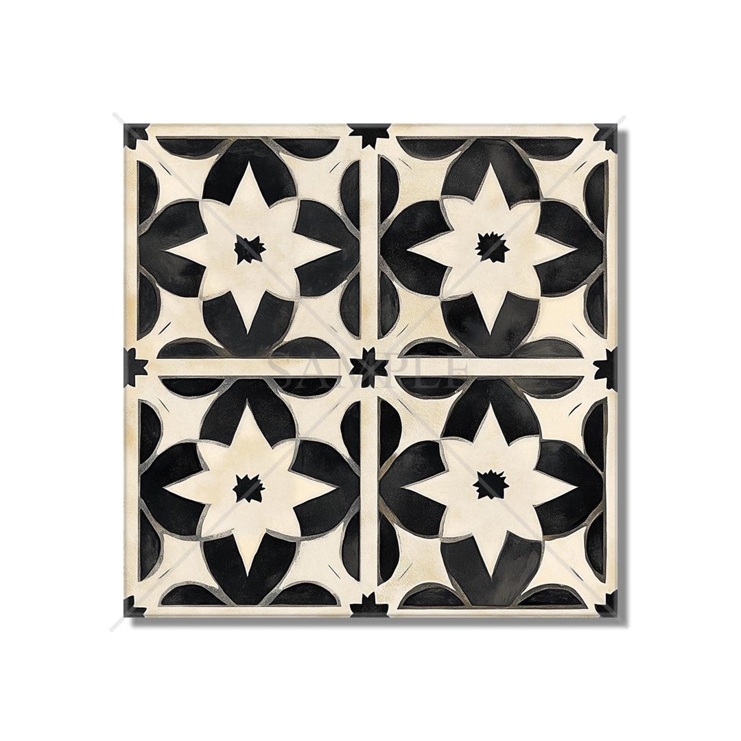 Black and Cream Ceramic Tile - Kitchen Backsplash Tile - Decorative ...