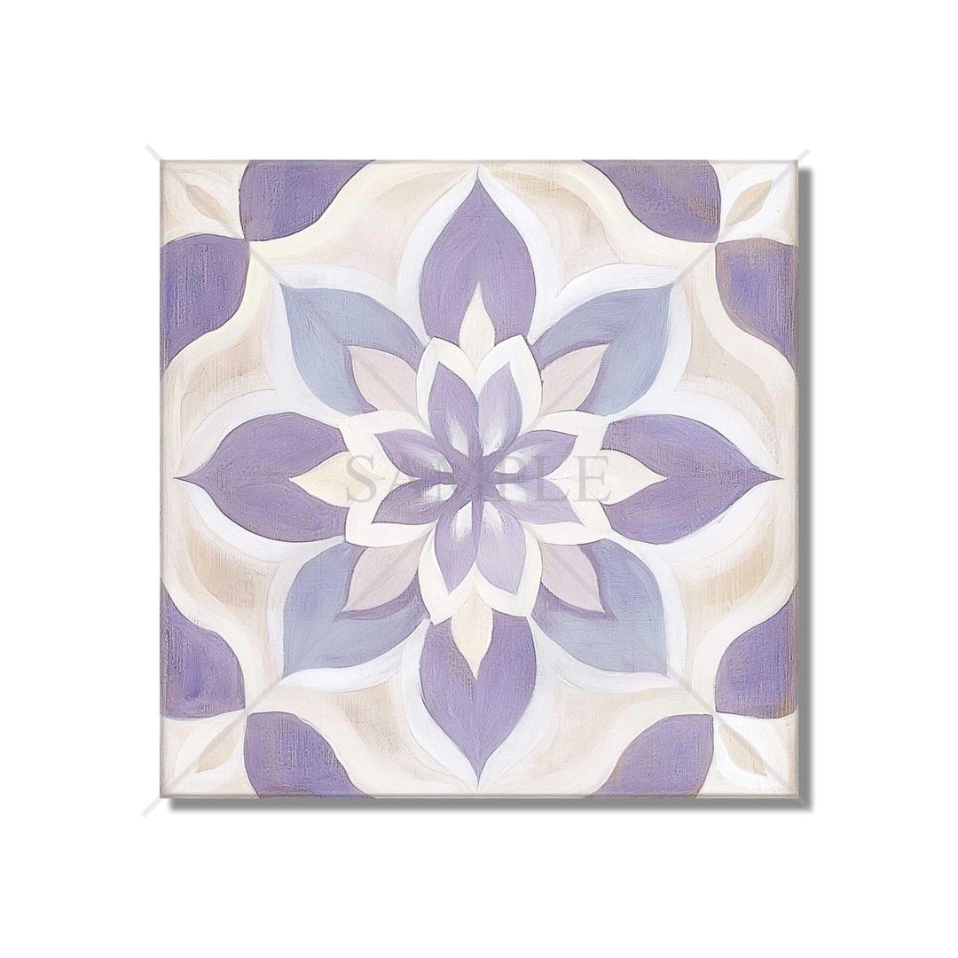 Lavender Ceramic Tiles - Patterned Backsplash Tile - Lavender Kitchen ...