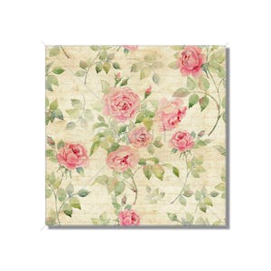 Pink Floral Ceramic Tile for Kitchen Backsplash - Pink Rose Bathroom ...