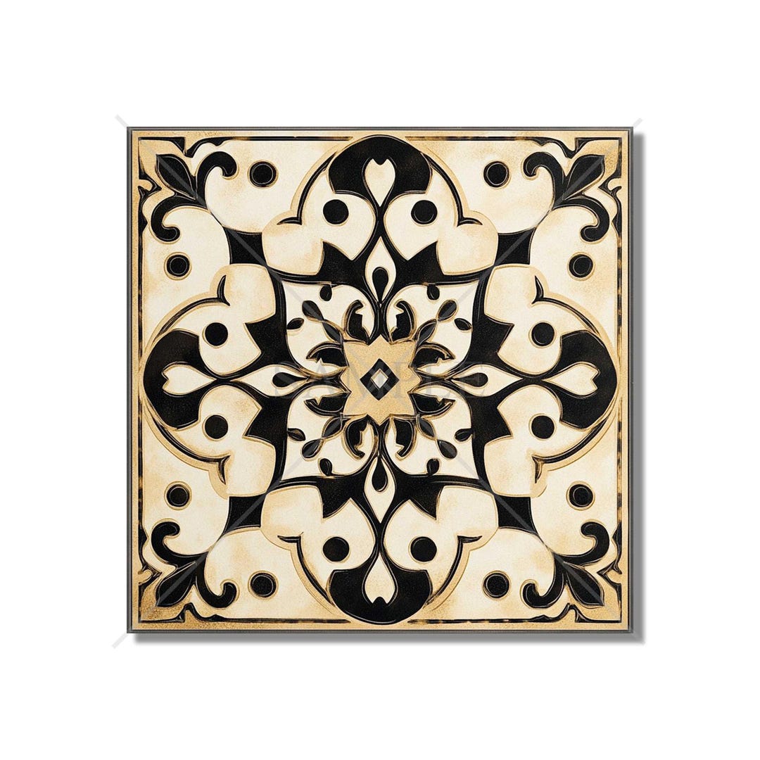 Black and Warm Cream Ceramic Tile - Kitchen Backsplash Tile ...