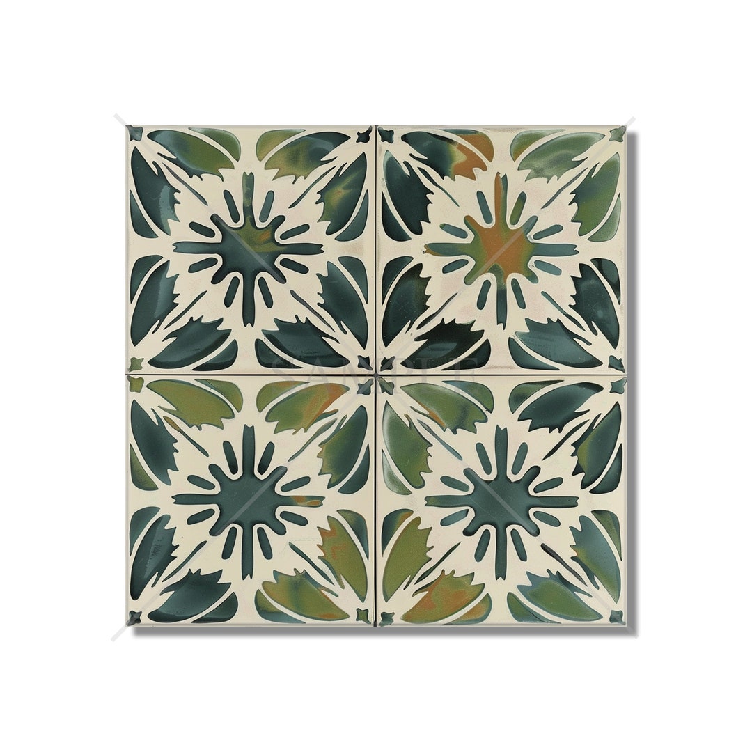 Green Beige Ceramic Tile - Vintage Moroccan Tile Design - Kitchen ...