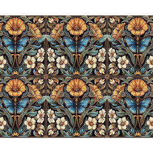 Floral Butterfly Design Ceramic Tile - Kitchen Backsplash Tile ...