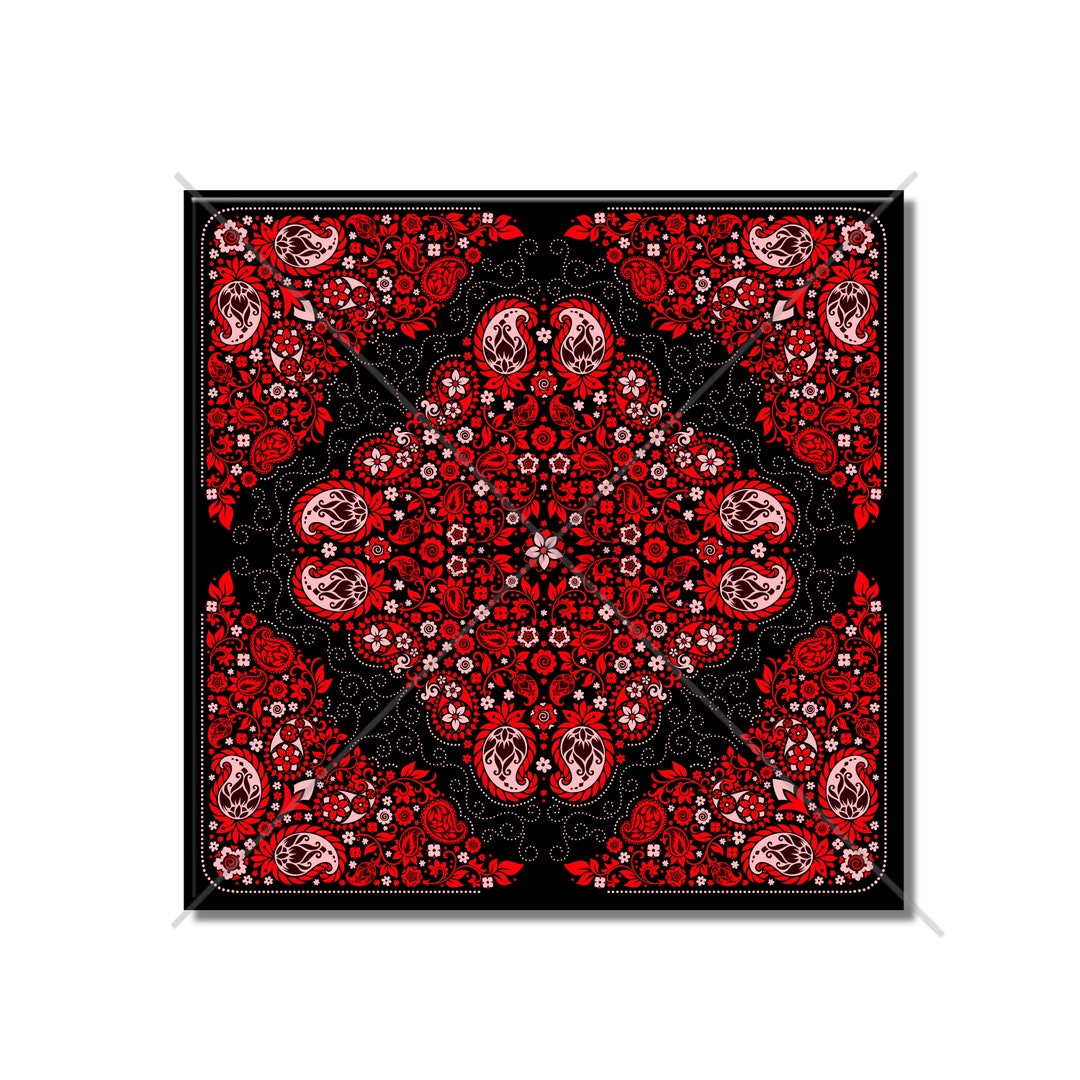 Black and Red Art Nouveau Floral Ceramic Tile - Patterned Ceramic Tile ...