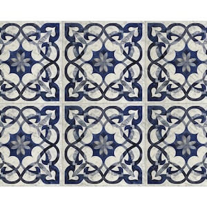 Navy Blue Ceramic Tile - Vintage Moroccan Tile Design - Kitchen ...