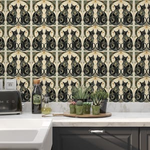 Black Cat Design Ceramic Tile Kitchen Backsplash and Bathroom Ceramic ...
