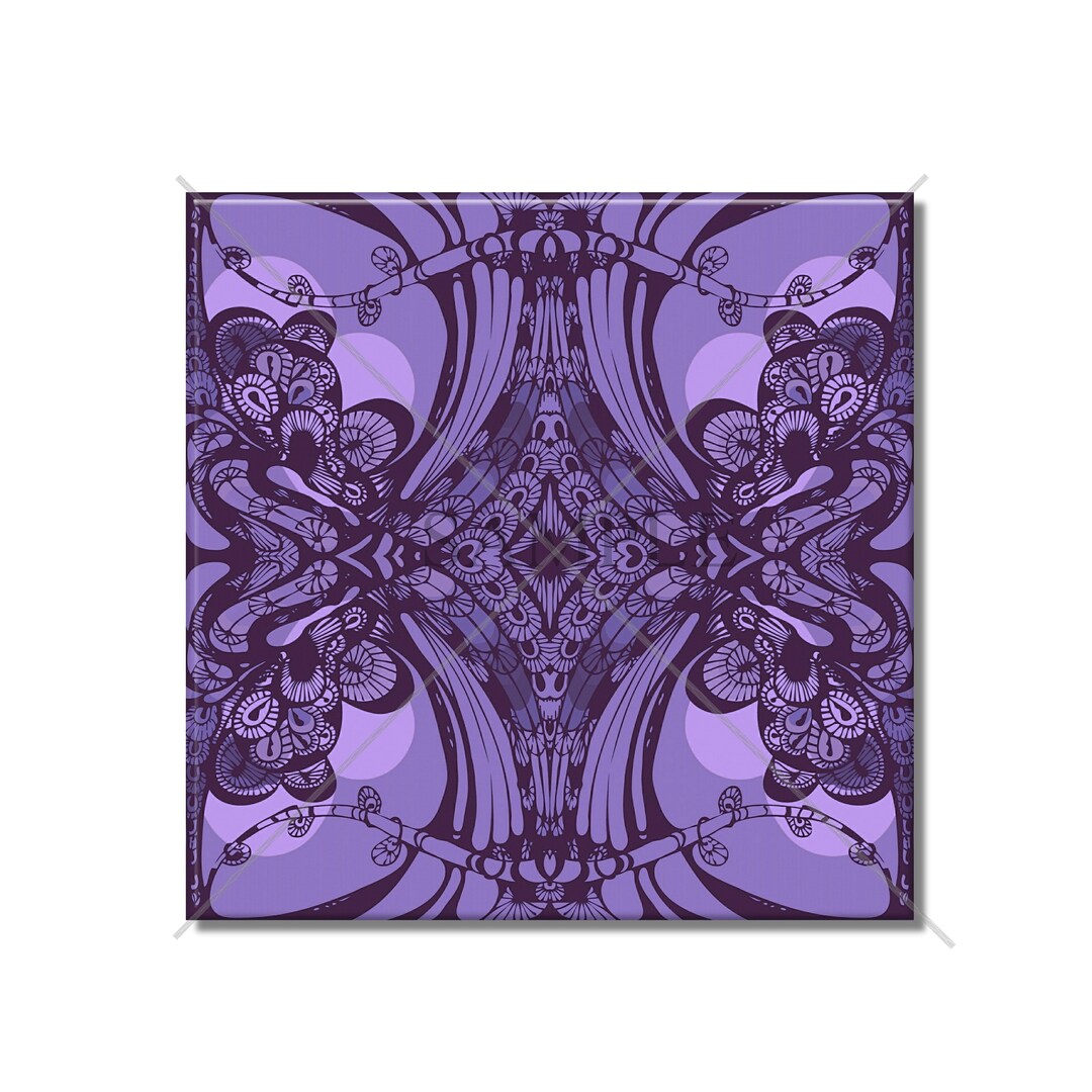 Purple Ceramic Tile - Vintage Art Nouveau Design - Kitchen Backsplash ...