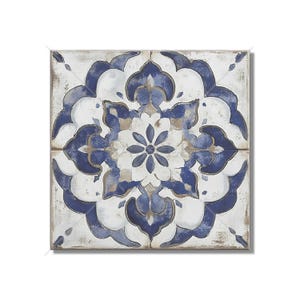 Ceramic Tile Blue Grey Patterned Vintage Design Kitchen Backsplash ...