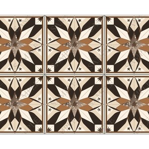 Brown Rust Patterned Ceramic Tile - Vintage Mid-century Design Tile ...