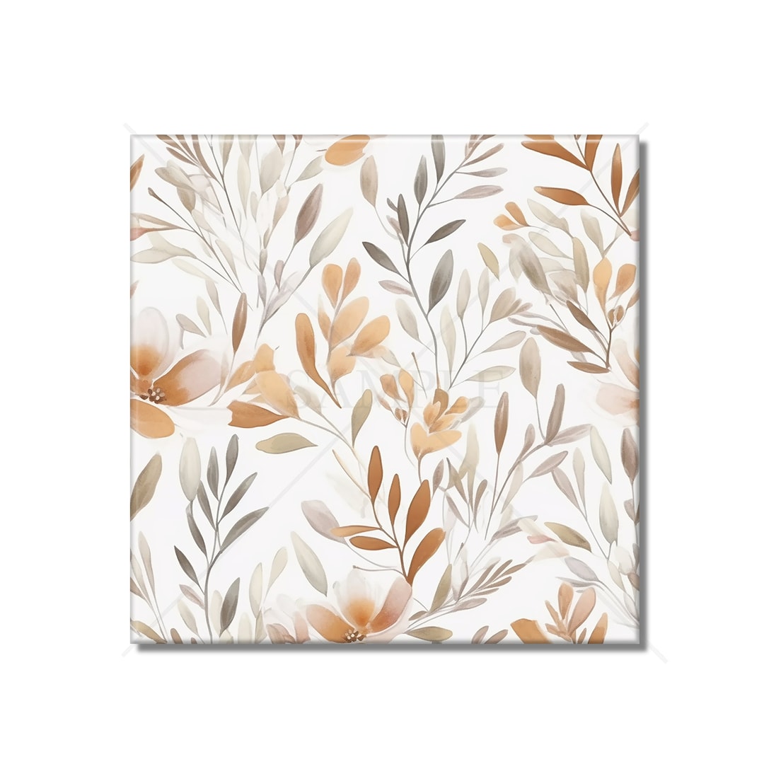 Botanical Floral Ceramic Tile Botanical Kitchen Backsplash - Etsy