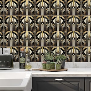 Art Deco Kitchen Backsplash Tile Vintage Art Deco Design Ceramic Tile ...