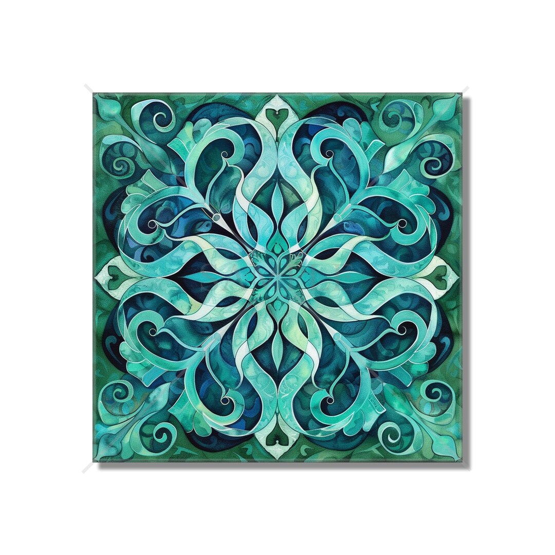 Ceramic Tile Turquoise Blue Patterned Kitchen Backsplash Tile ...
