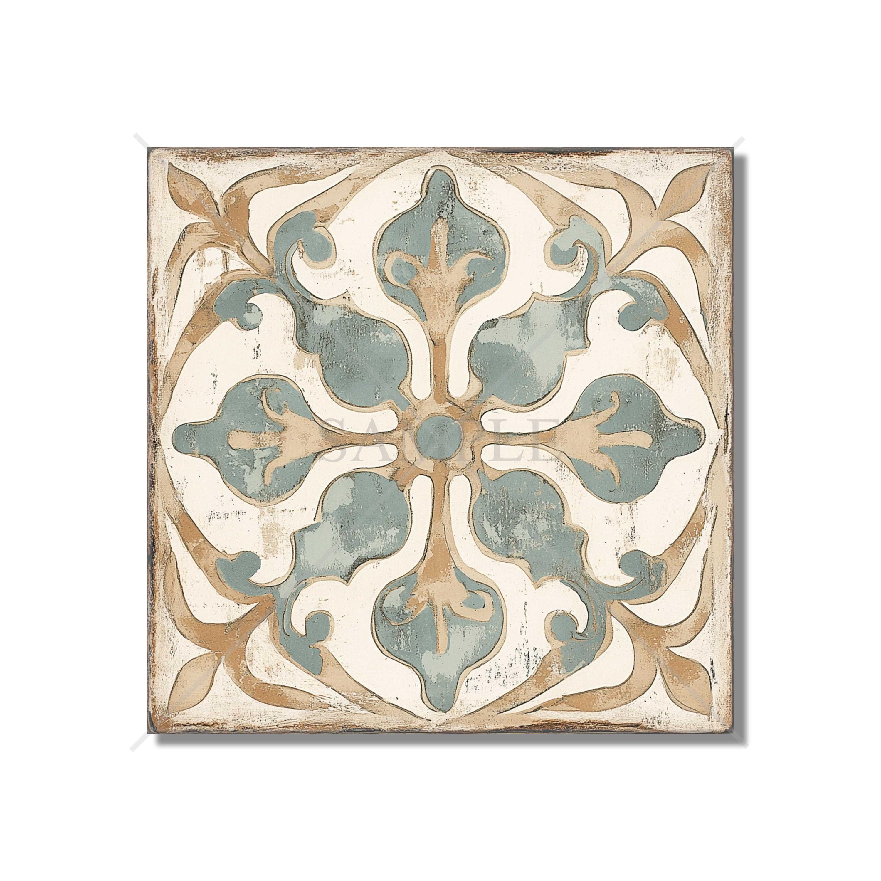 Green Beige Ceramic Tile Antique Moroccan Design Kitchen Tile ...