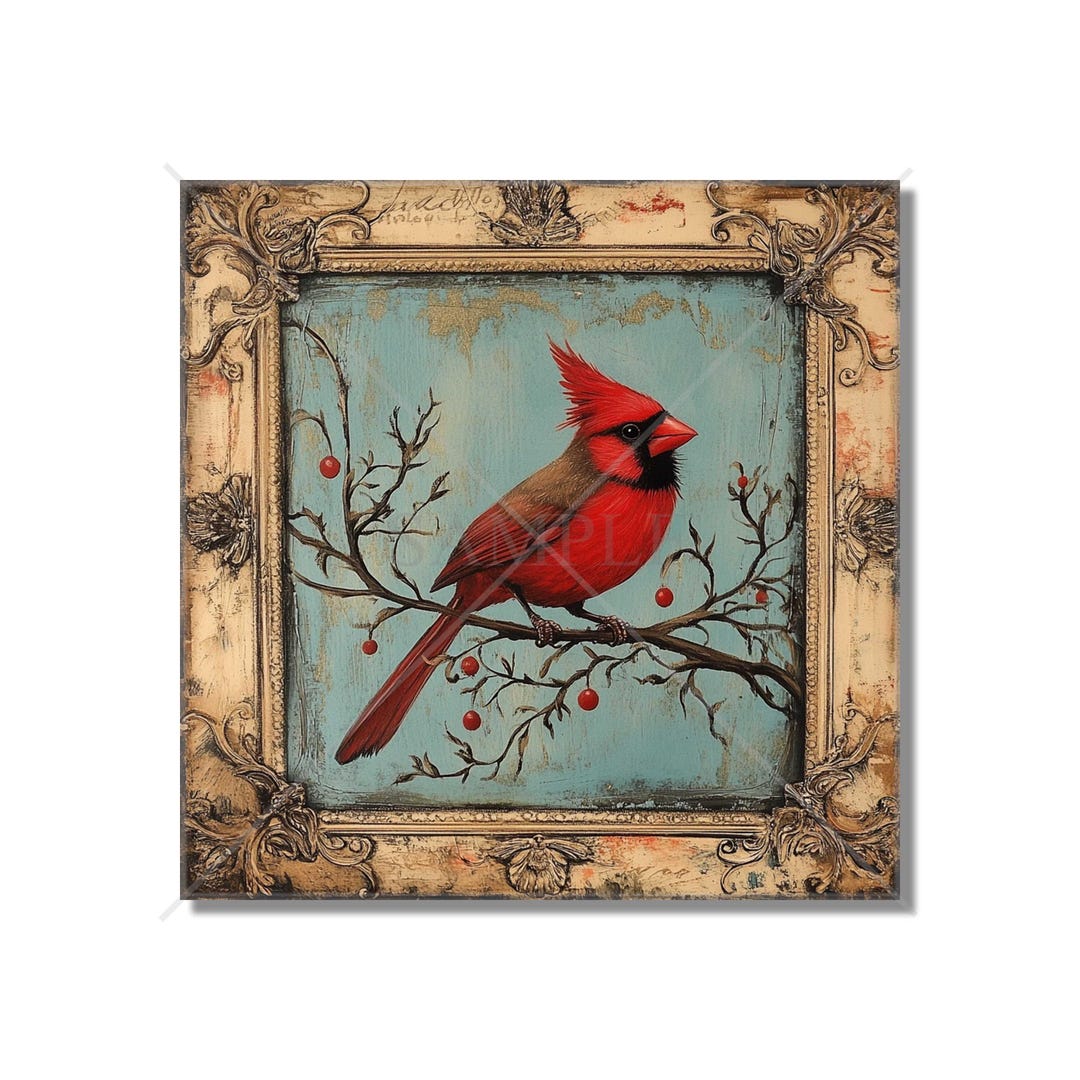 Vintage Bird Design Ceramic Tile - Ceramic Tiles With Birds Cardinal ...