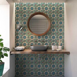 Mint Green Blue Copper Ceramic Tile - Vintage Moroccan Tile Design ...