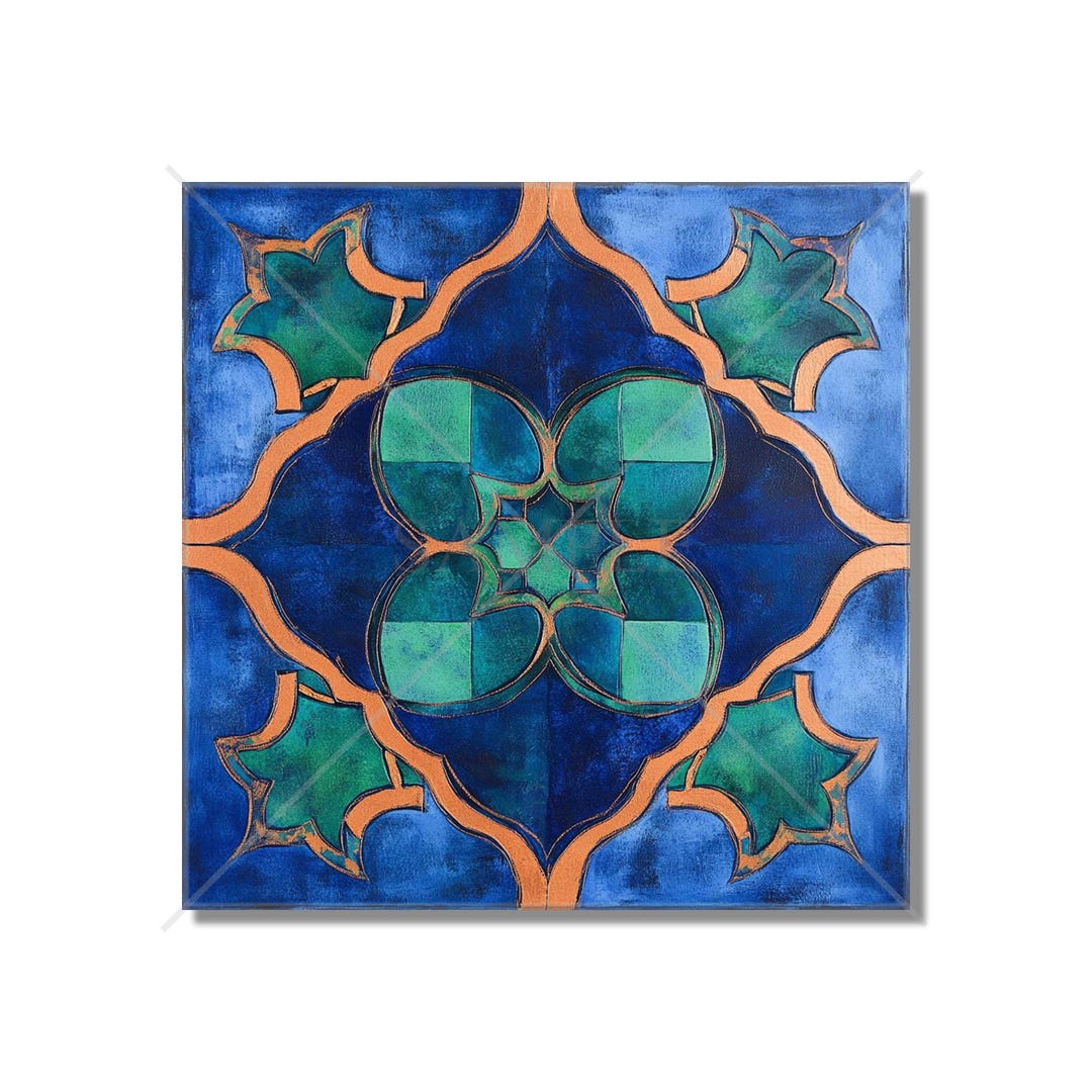 Blue Green Copper Ceramic Tile - Unique Blue Kitchen Backsplash Tile ...