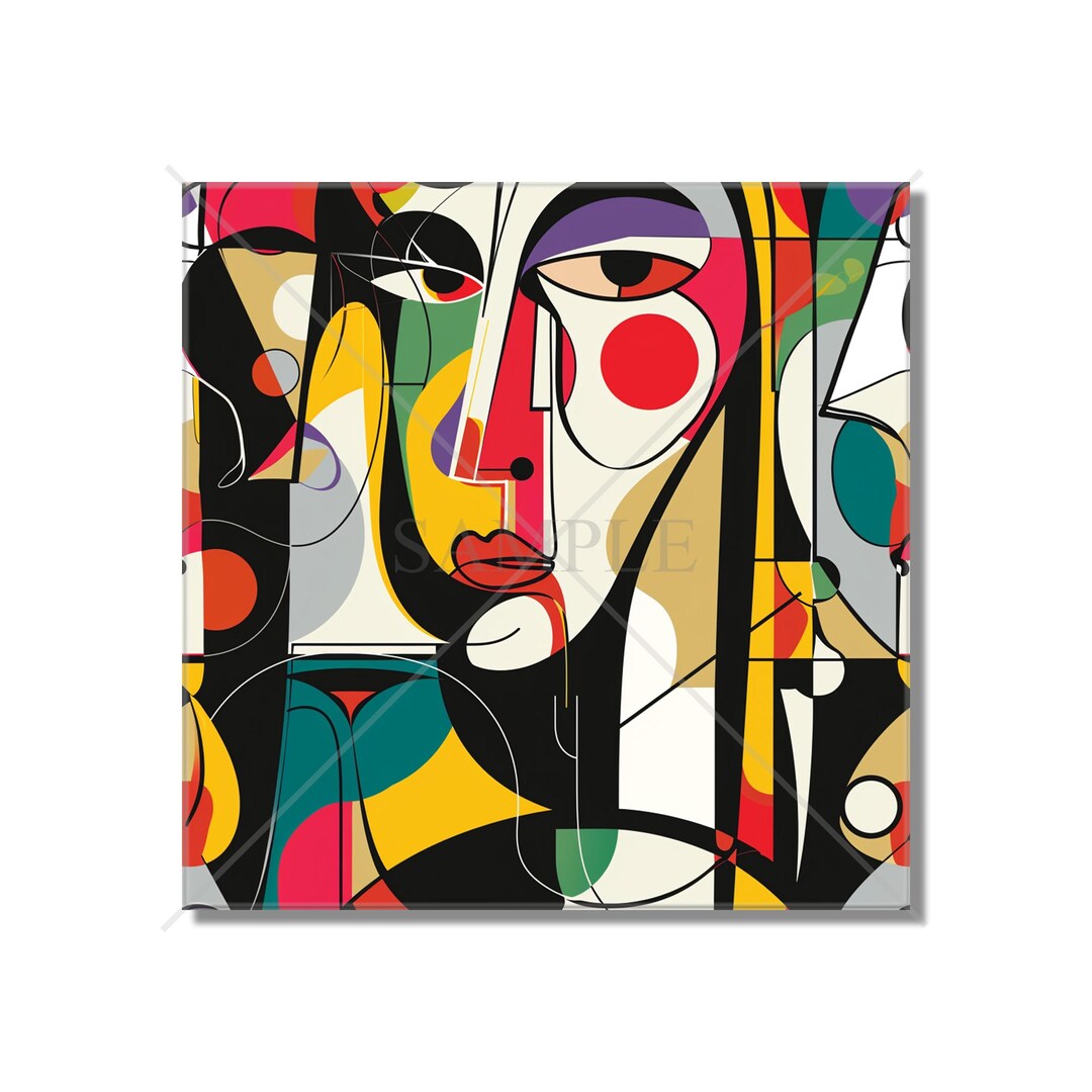 Picasso Faces Design Ceramic Tile - Colorful Unique Kitchen Backsplash ...