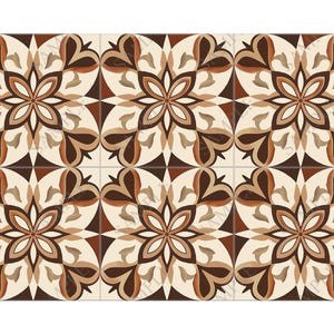Brown Rust Patterned Ceramic Tile - Vintage Mid-century Design Tile ...