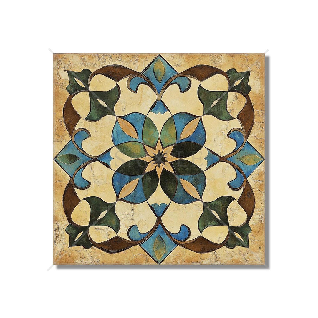 Tan Blue Ceramic Tile - Kitchen Tile - Unique Backsplash Tile ...