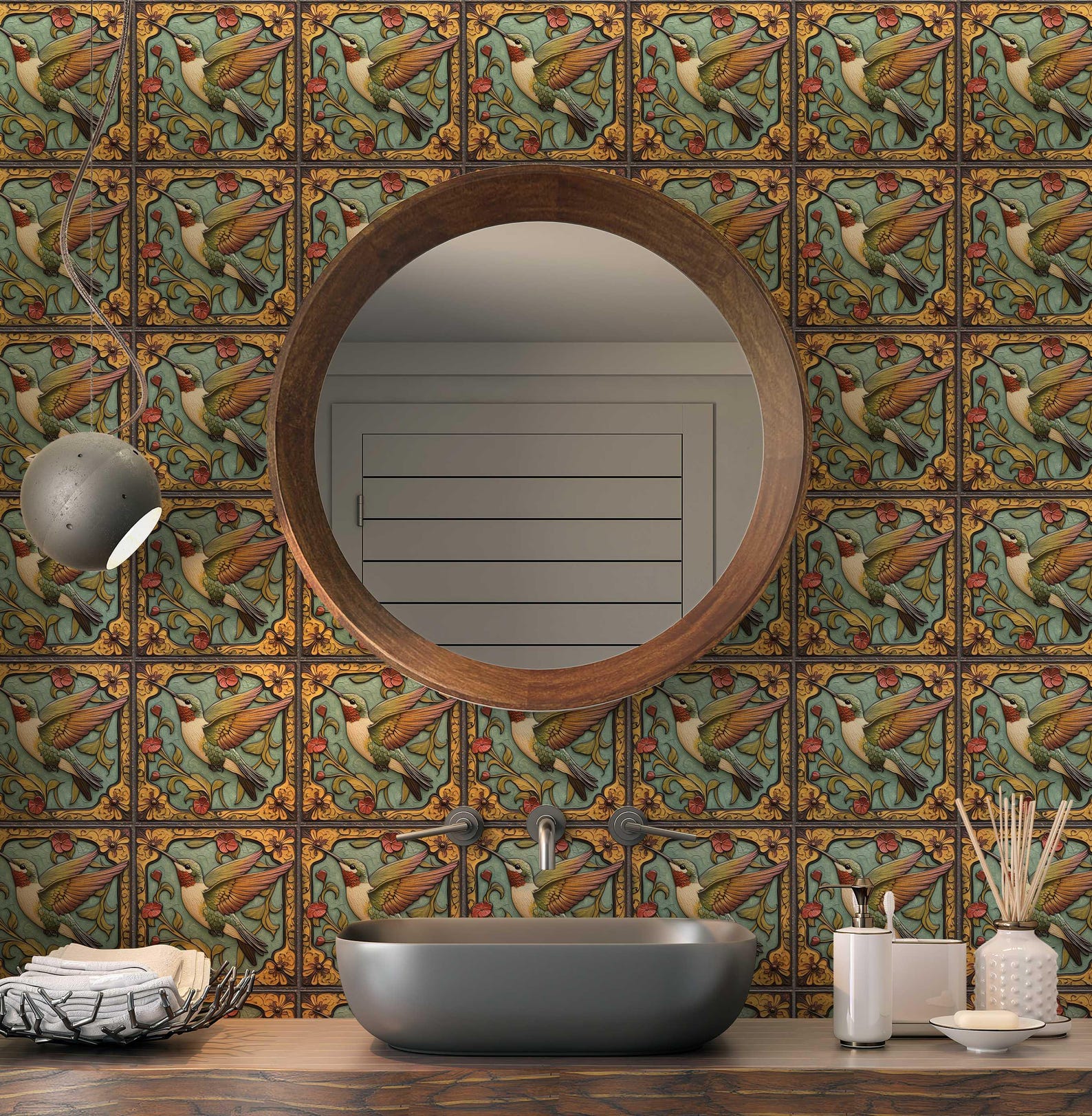 Hummingbird Design Ceramic Tile - Ceramic Tiles With Birds ...