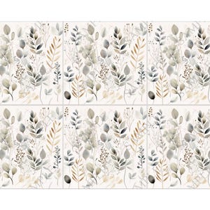 Botanical Leaves Ceramic Tile - Botanical Kitchen Backsplash Tile ...