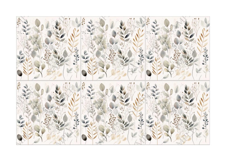 Botanical Leaves Ceramic Tile - Botanical Kitchen Backsplash Tile ...