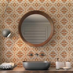 Boho Terra Cotta Design Ceramic Tile - Vintage Boho Tile Design ...
