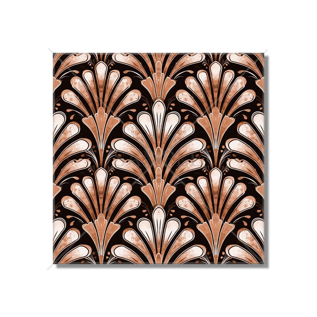 Copper and Black Art Deco Design Ceramic Tile - Art Deco Kitchen ...