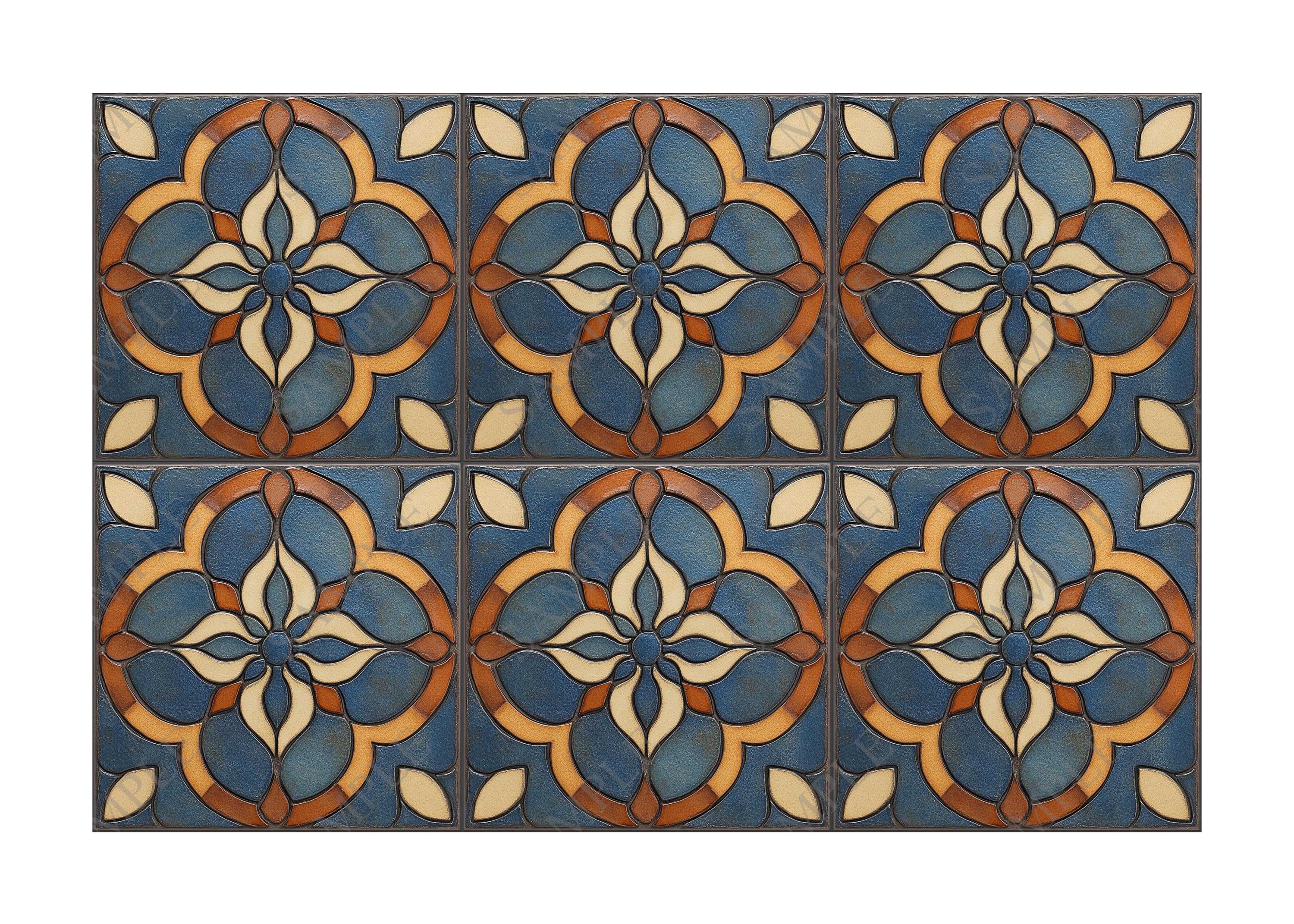Blue Rust Ceramic Tile - Kitchen Backsplash Tile - Bathroom Tile ...