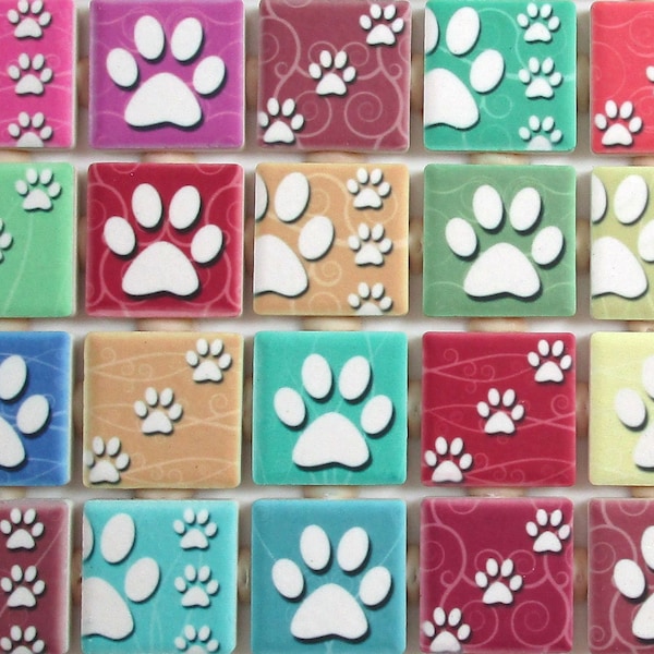 Ceramic Dog Paw Tile - Etsy
