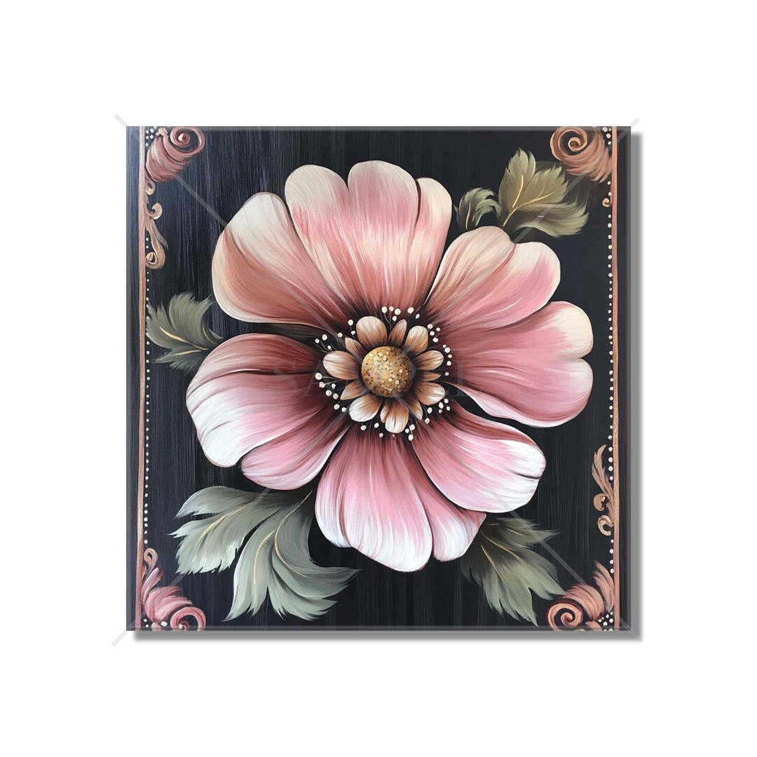 Ceramic Flower Accent Tiles Pink Floral Kitchen Backsplash Tile ...