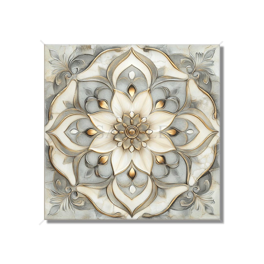 Vintage Neutral Beige Gray Ceramic Tile Patterned Kitchen Backsplash ...