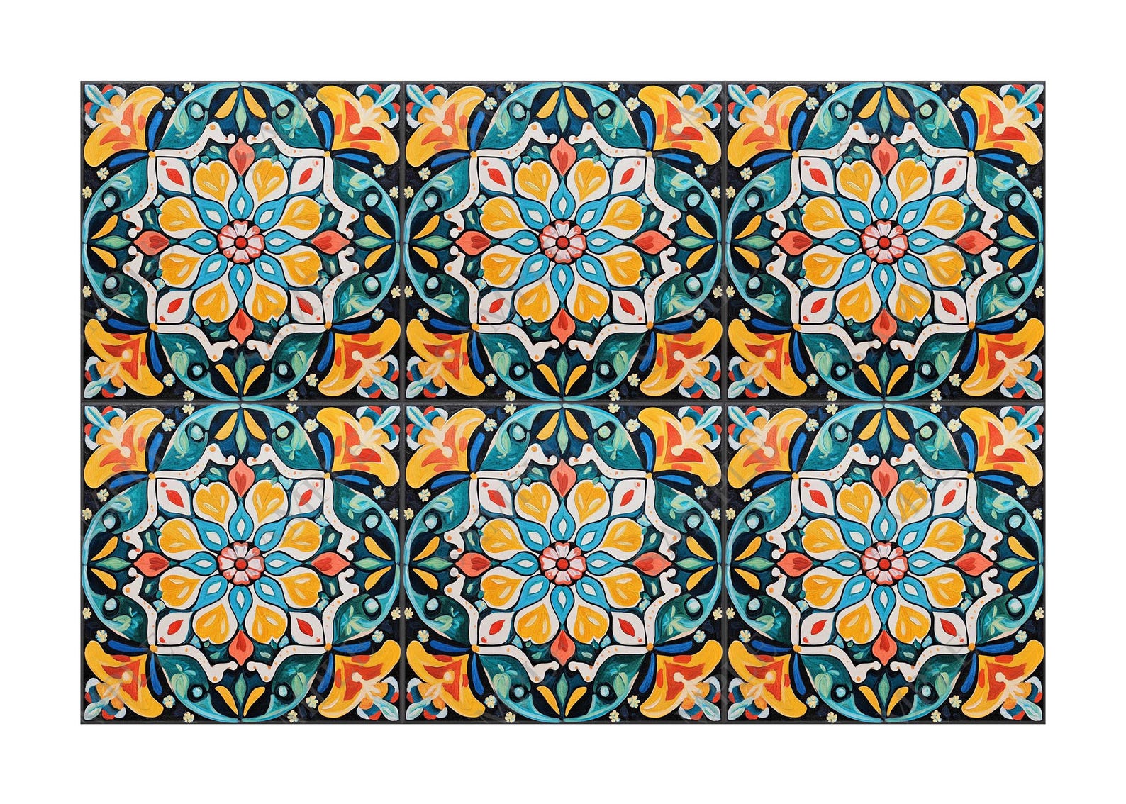 Bright Multi Colored Ceramic Tile - Bright Colors Kitchen Tile - Unique ...