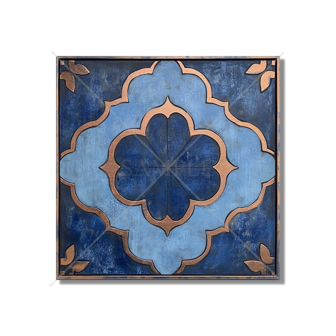 Dark Blue Patterned Ceramic Tile Kitchen Backsplash Tile Bathroom Wall ...