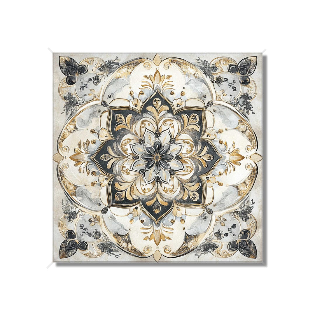 Elegant Gray Patterned Ceramic Tiles Vintage Design Kitchen Backsplash ...