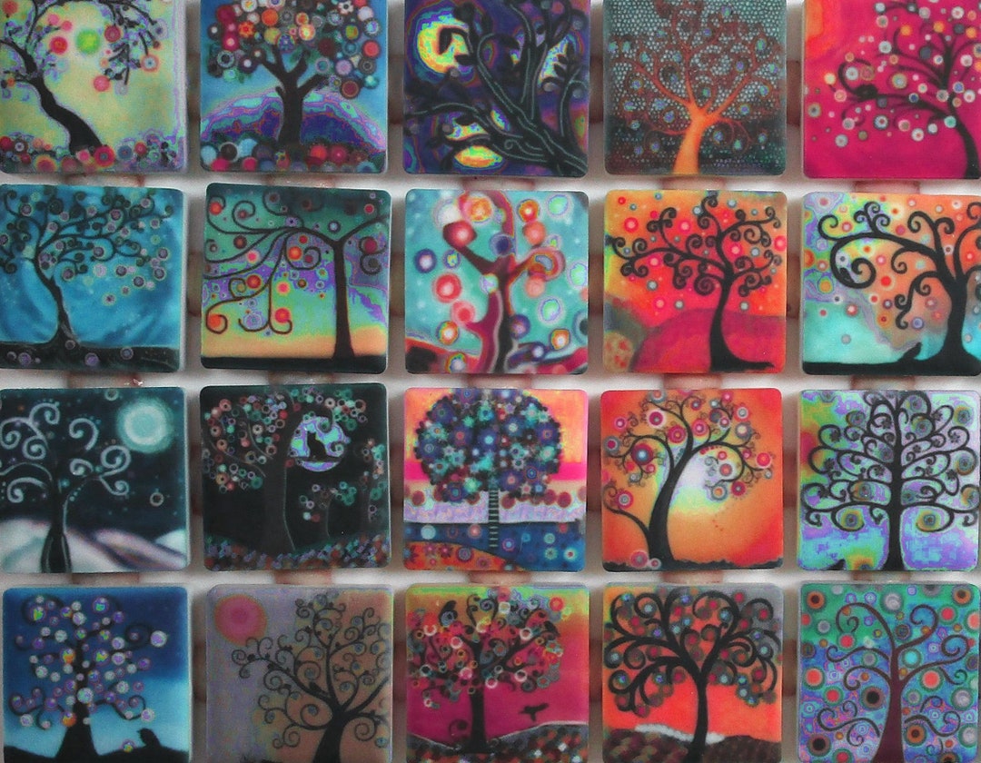 Funky Trees Tree Art Designs Mosaic Tile Pieces - Ceramic Mosaic Tiles ...